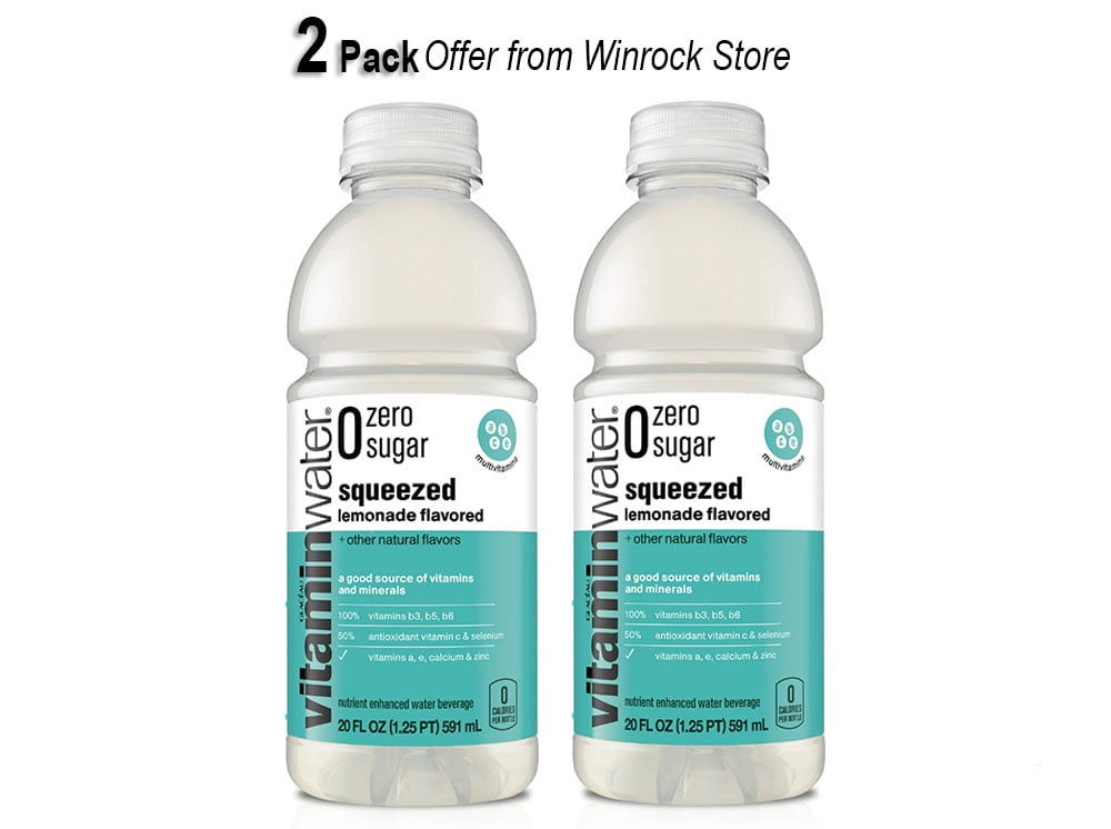 Vitaminwater Zero Sugar Squeezed Lemonade Flavored Water Beverage, 20 ...