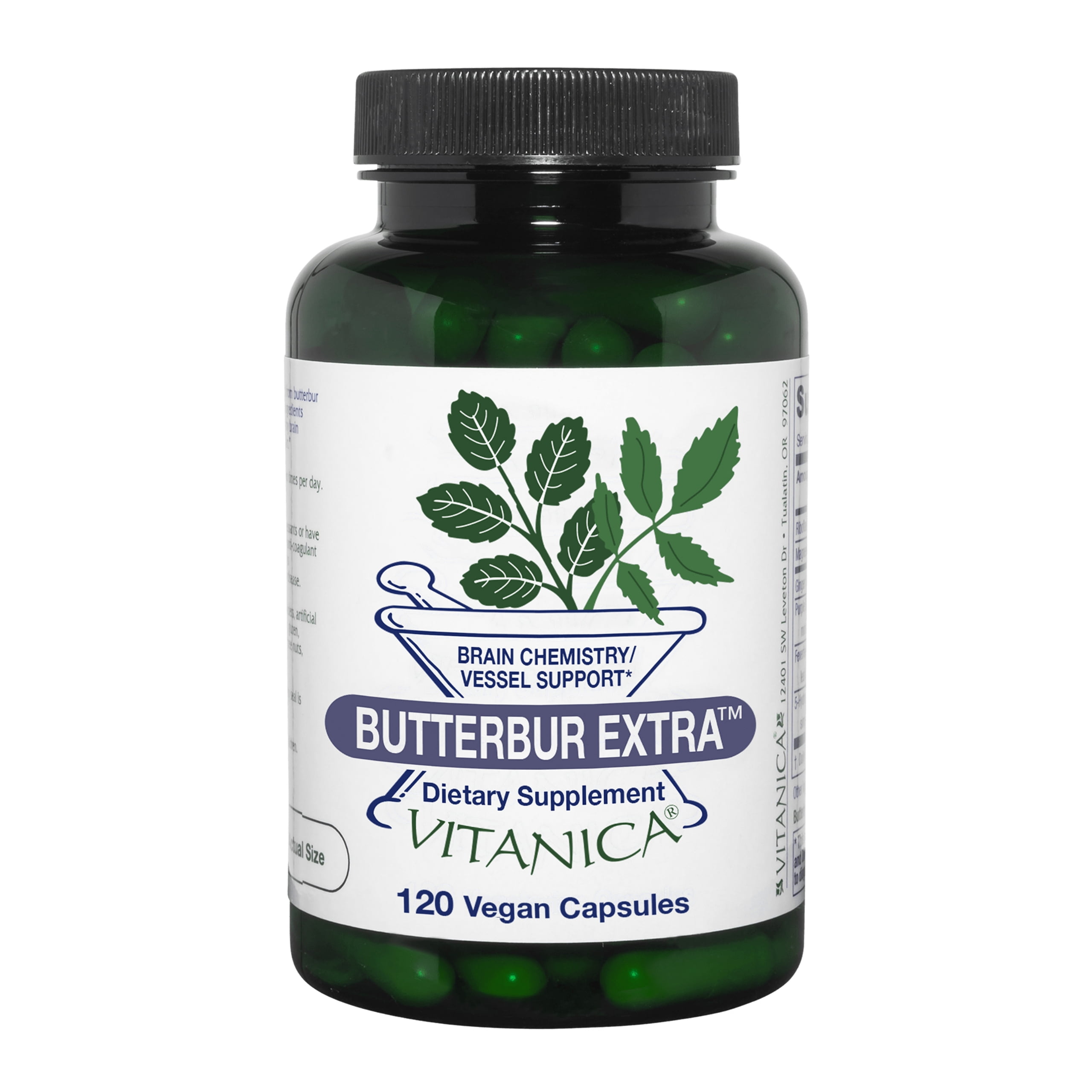 Vitanica Butterbur Extra Vegan, Brain & Vessel Support Supplement, 120 ...