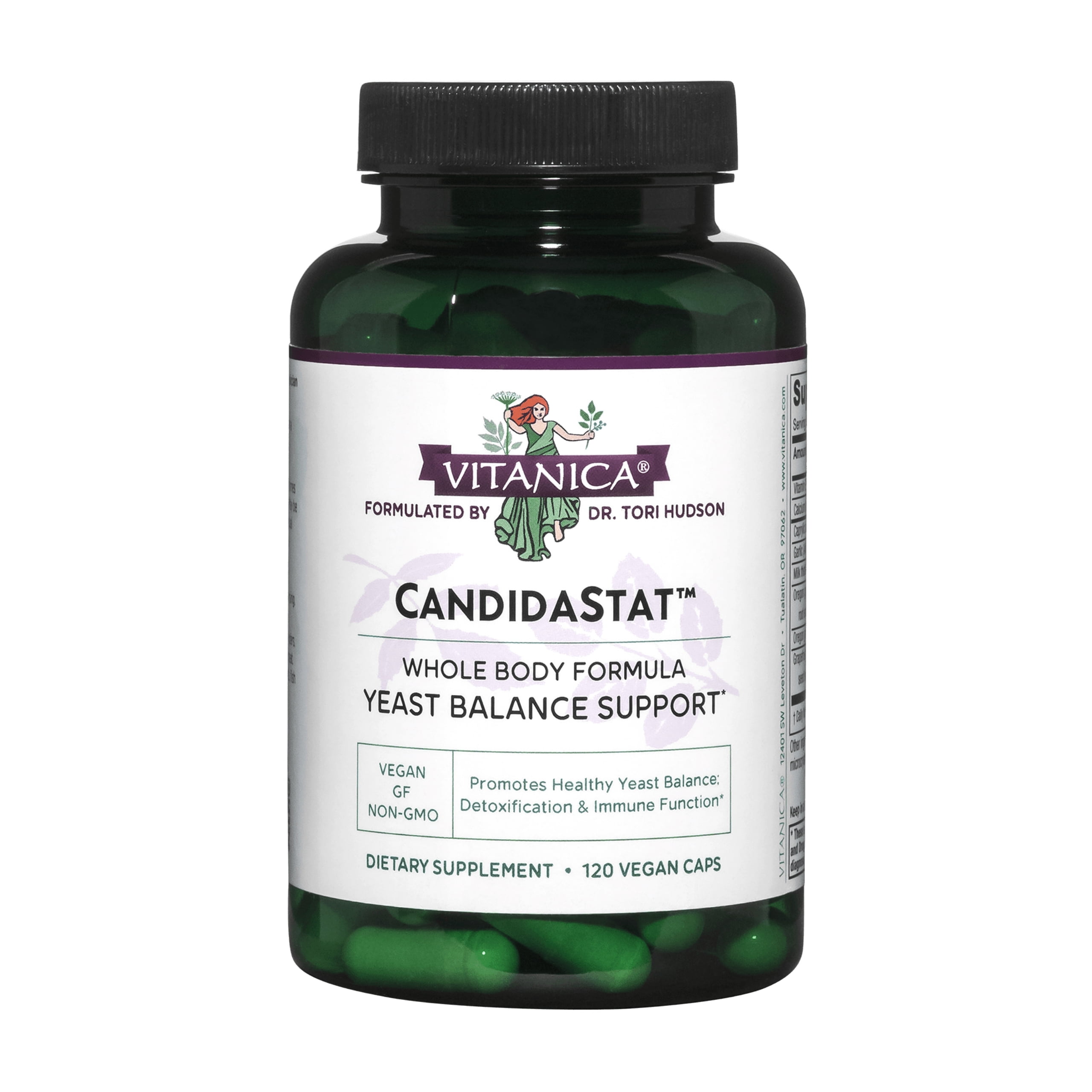 Vitanica Candidastat, Yeast Balance Supplement and Support, Vegan, 120 Capsules - Walmart.com