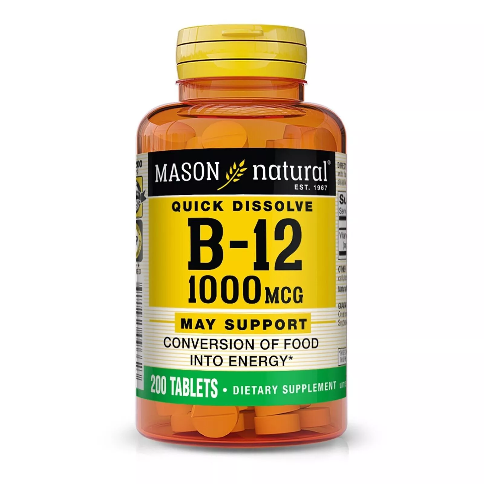 Vitar Life 200 TABLETS VITAMIN B 12 1000 MCG SUBLINGUAL Heart Health ...