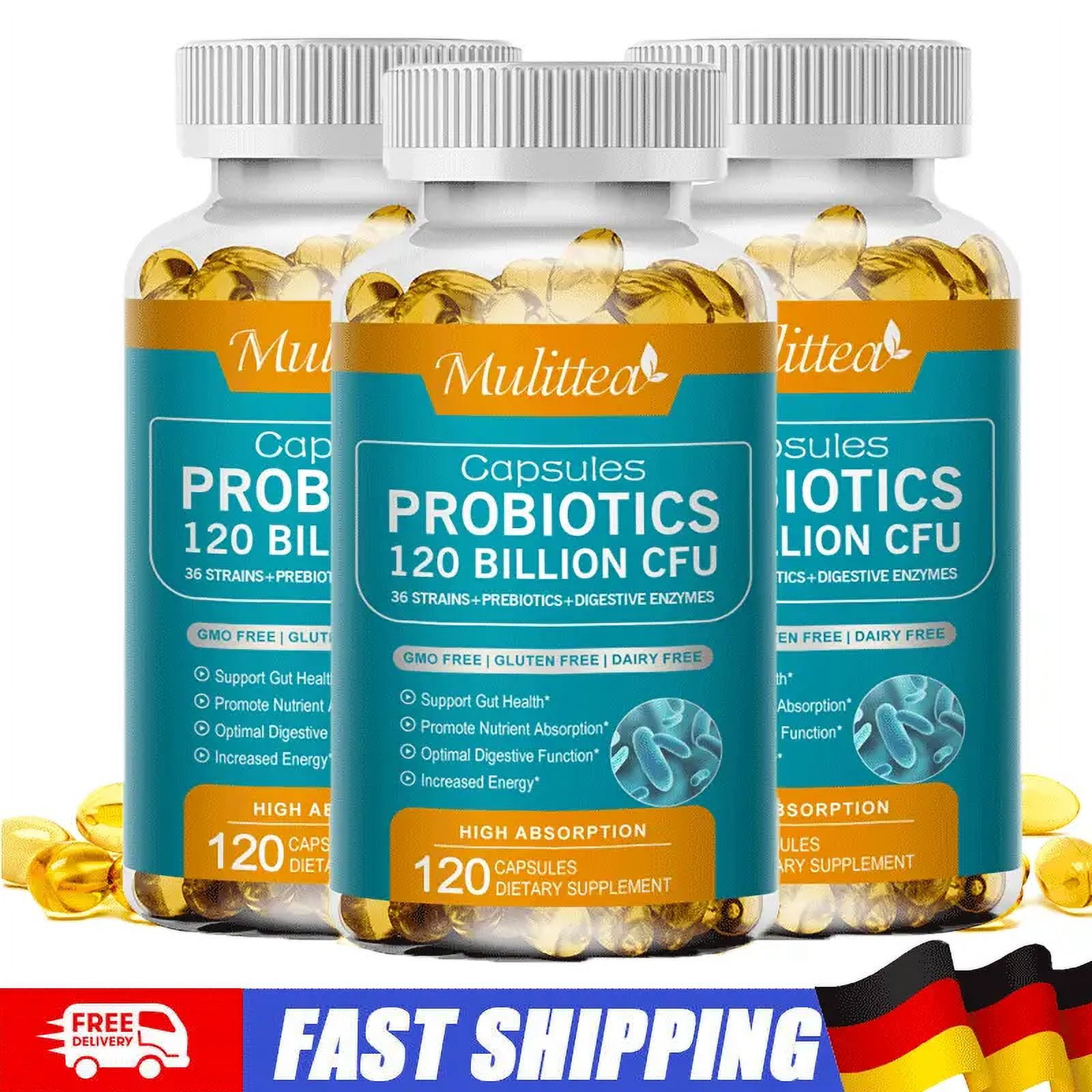 Vitar Life 3 Bottles Probiotics 120 Billion CFU 36 Varieties Capsules ...
