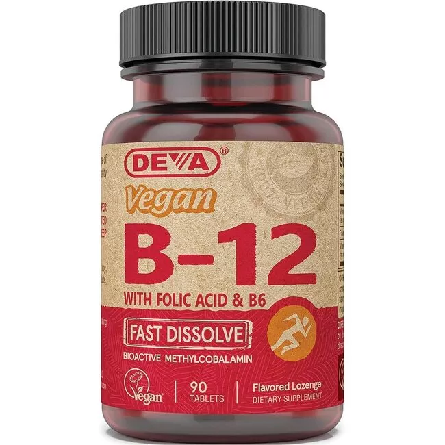 Vitar Life Deva Vegan B12 with Folic Acid & B6 - Fast Dissolve 90 Tabs ...