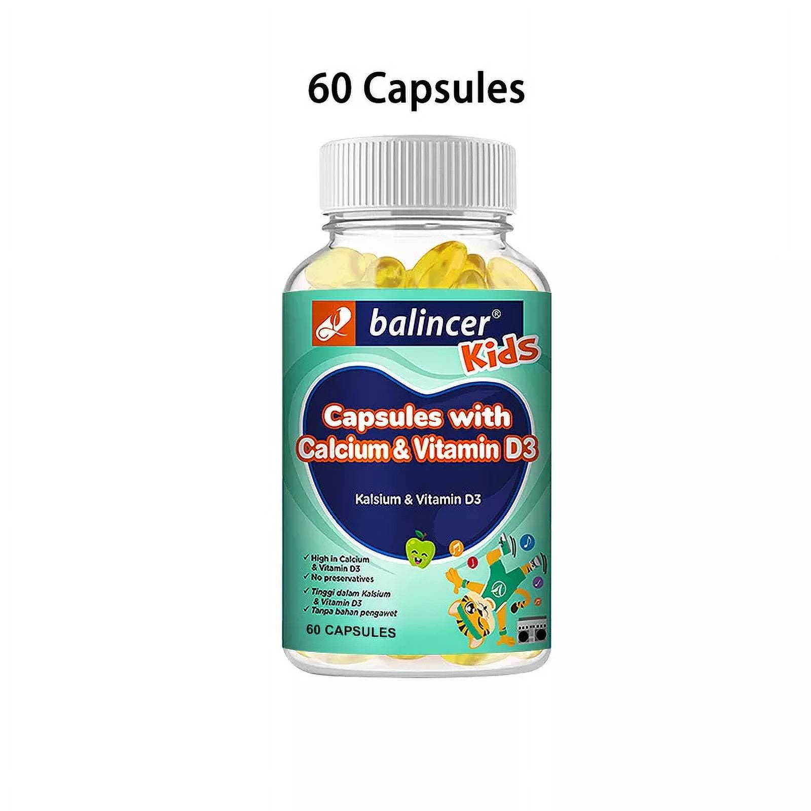 Vitar Life Height Growth Capsules with Calcium and Vitamin D3 60 ...