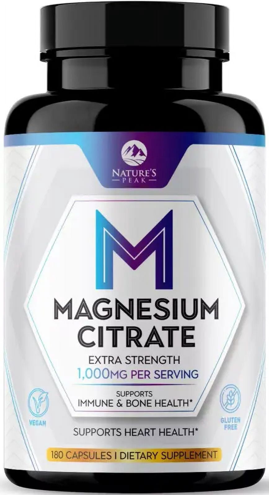 Vitar Life Magnesium Citrate 1000mg Capsules - Extra Strength Magnesium ...