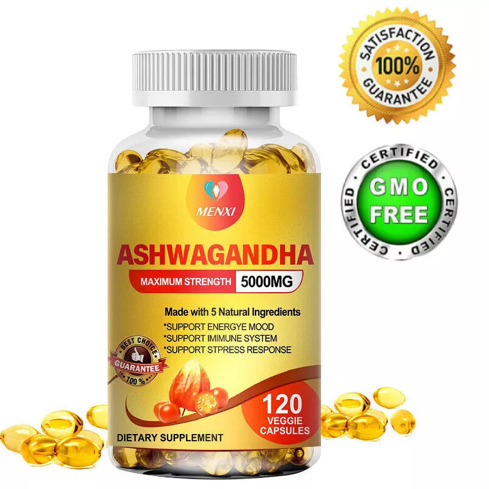 Vitar Life Organic Ashwagandha Capsules 5000mg - 120 Vegan Pills ...
