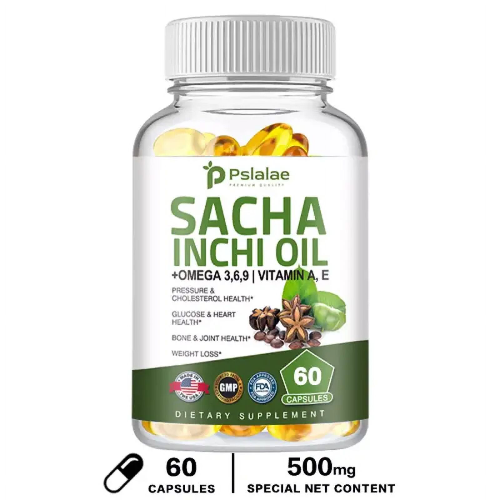 Vitar Life Sacha Inchi Oil Capsules 500mg - Rich Source of Omega 3-6-9 ...