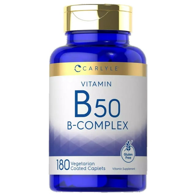 Vitar Life Vitamin B-50 Complex | 180 Caplets | Vegetarian, Non-GMO ...