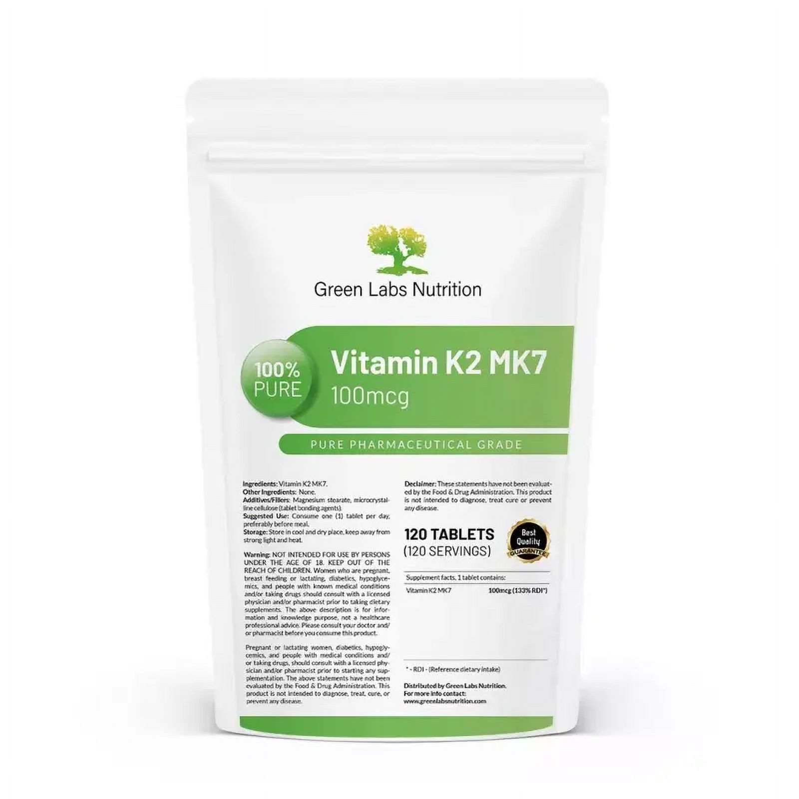 Vitar Life Vitamin K2 MK7 100mcg Tablets Heart Bones Vision Health-120 ...