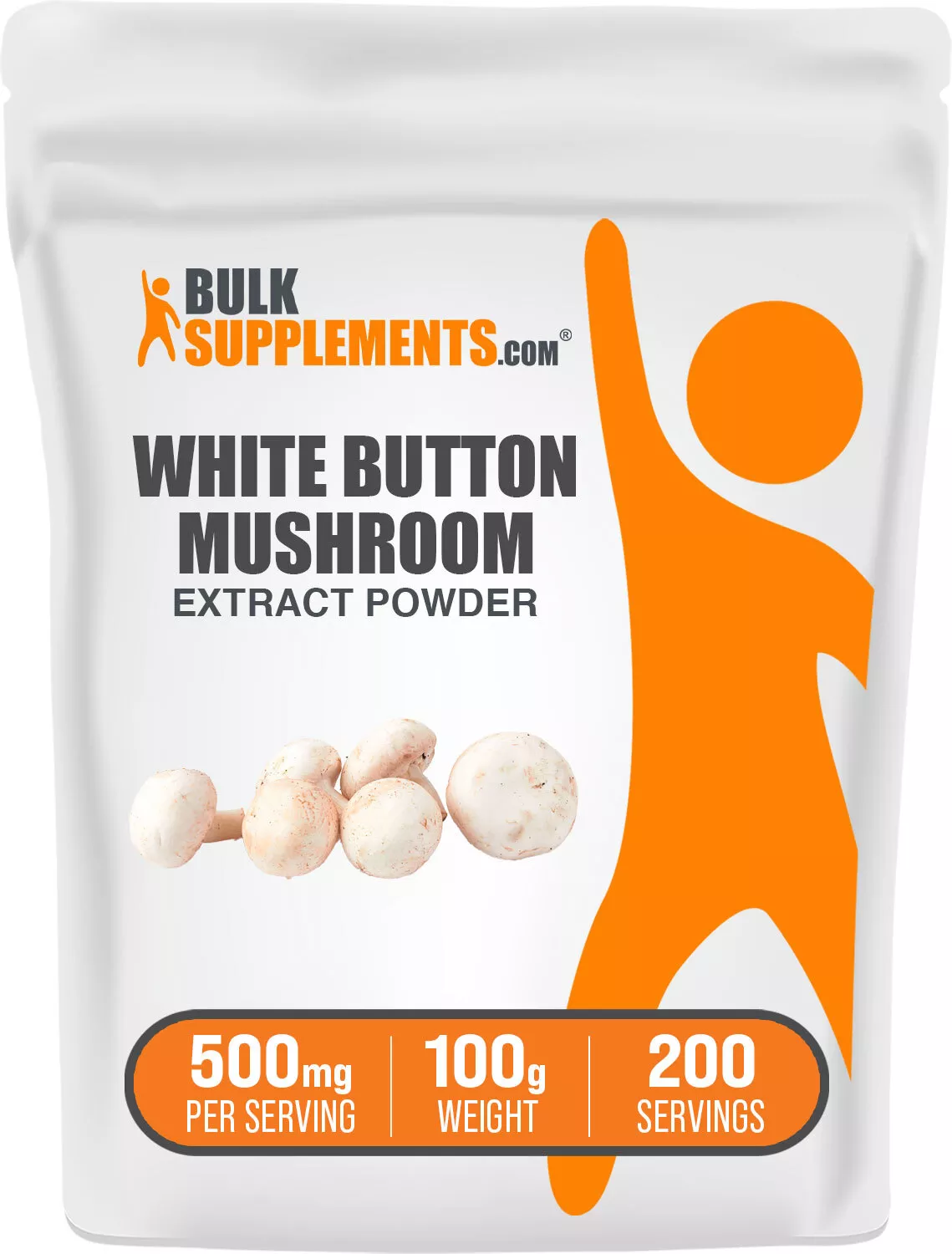 Vitar Life White Button Mushroom Extract Powder - 500mg Per Serving 100 ...