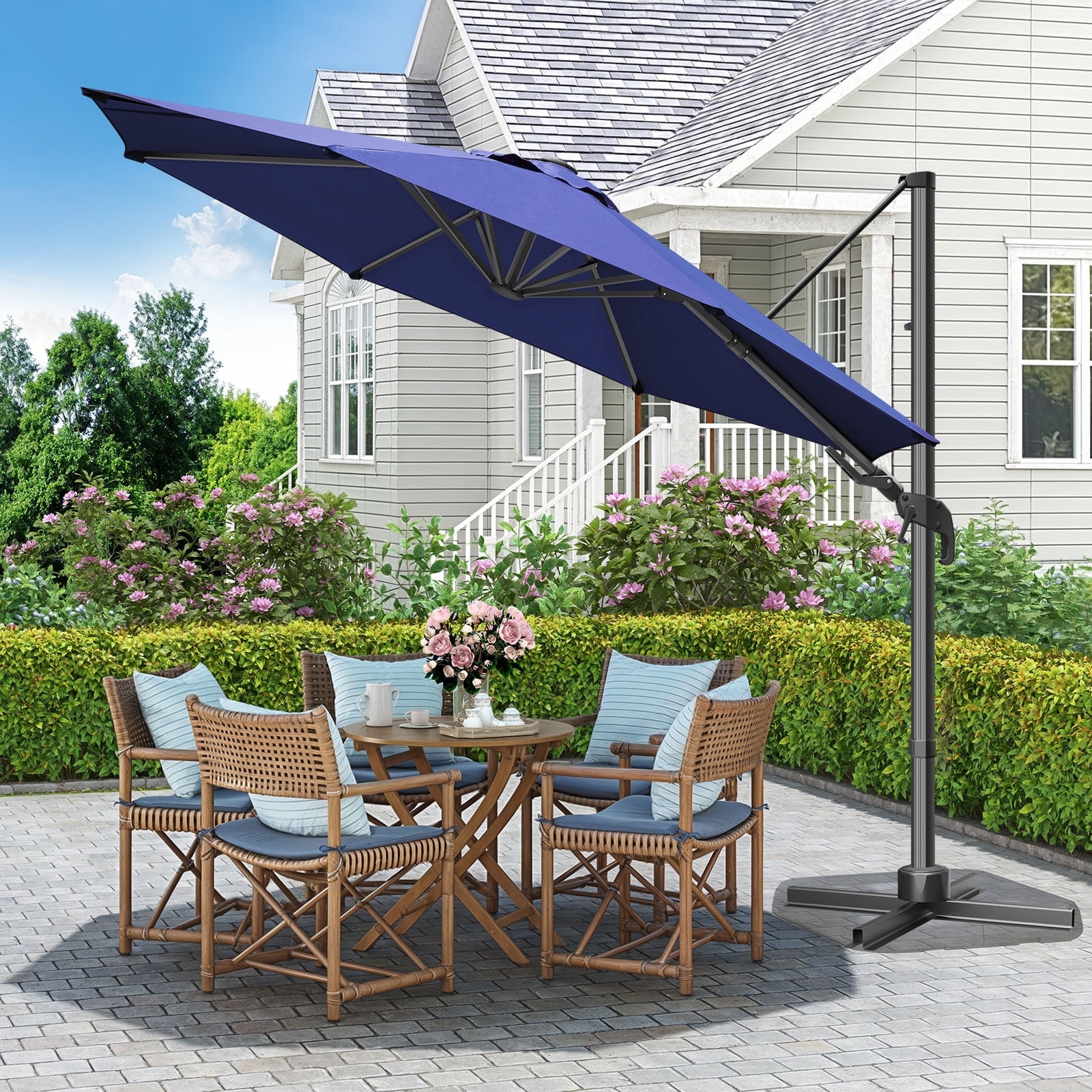 Vitarpatio 10ft Patio Umbrella, 360 Degree Rotation Outdoor Sun Shade ...