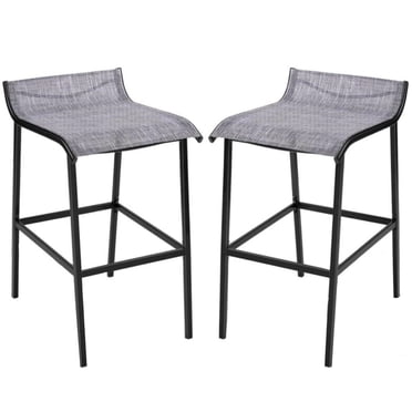 "Vitarpatio Set of 2 Outdoor Bar Stools, 29.5"" Seat Height, Gray ...