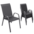 Vitarpatio Outdoor Patio Dining Chairs Set of 6, Stackable Patio Chair ...