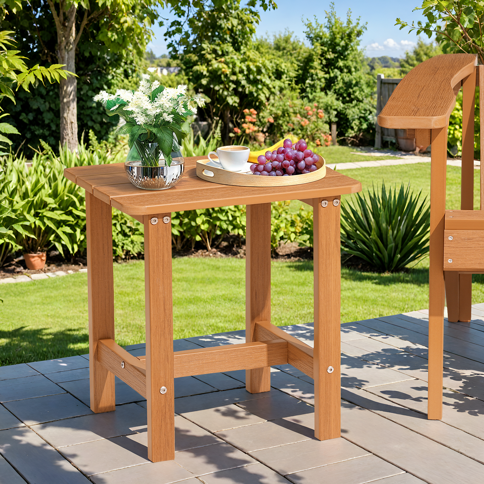 Vitarpatio Outdoor Side Table, HDPS Adirondack Table Wood Texture Small ...