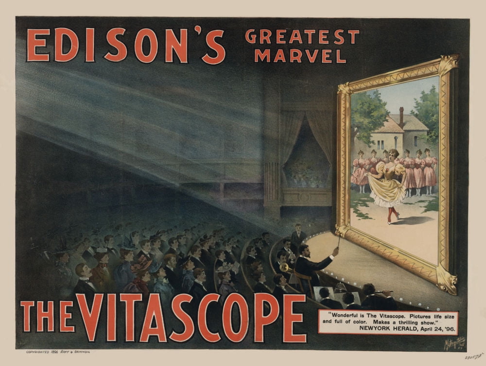Vitascope Poster edison's greatest marvel Metal Sign 8inx 12in Metal ...