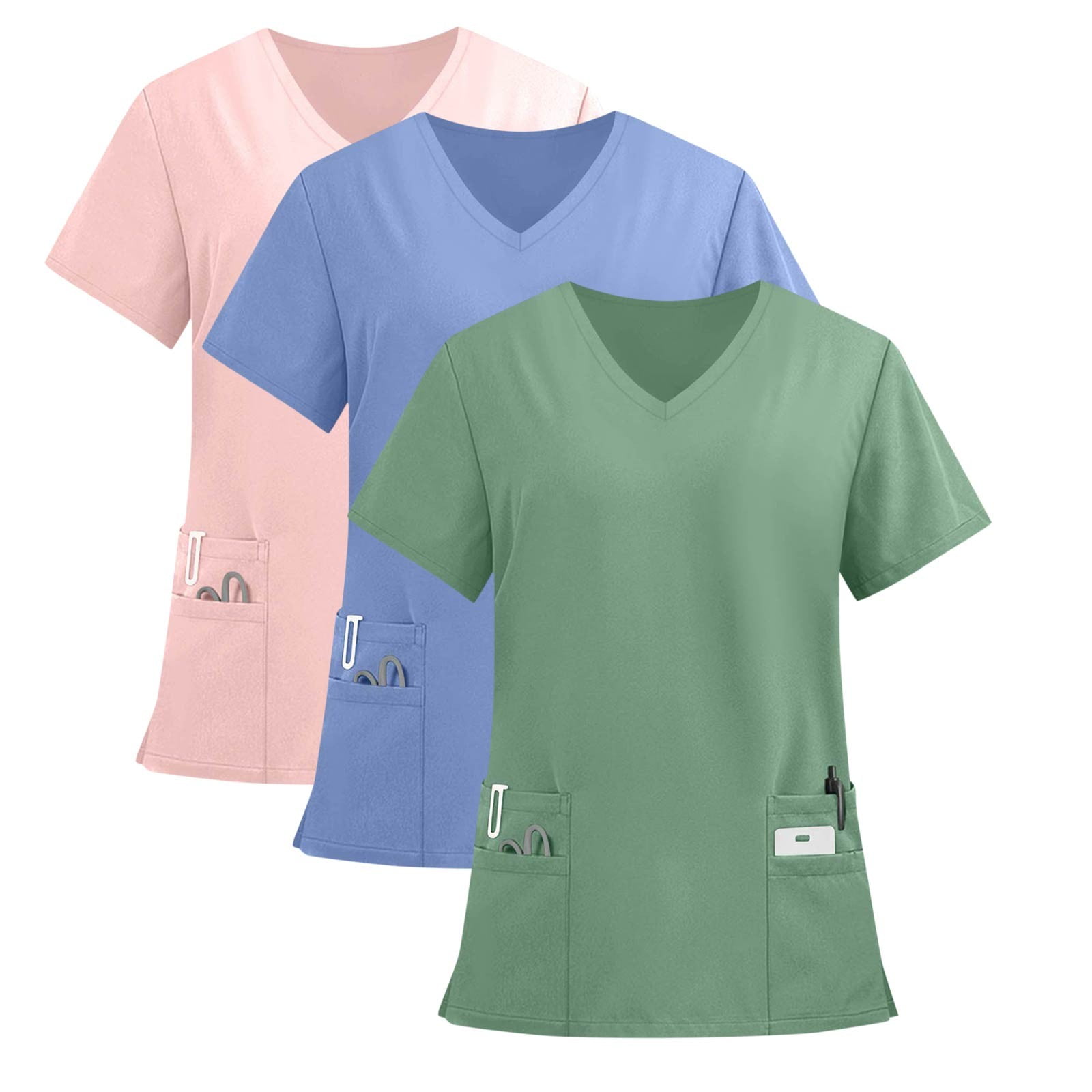 Vitastitch Royal Blue Scrubs, Vitastitch Women's Scrubs 3-Pack V-Neck ...