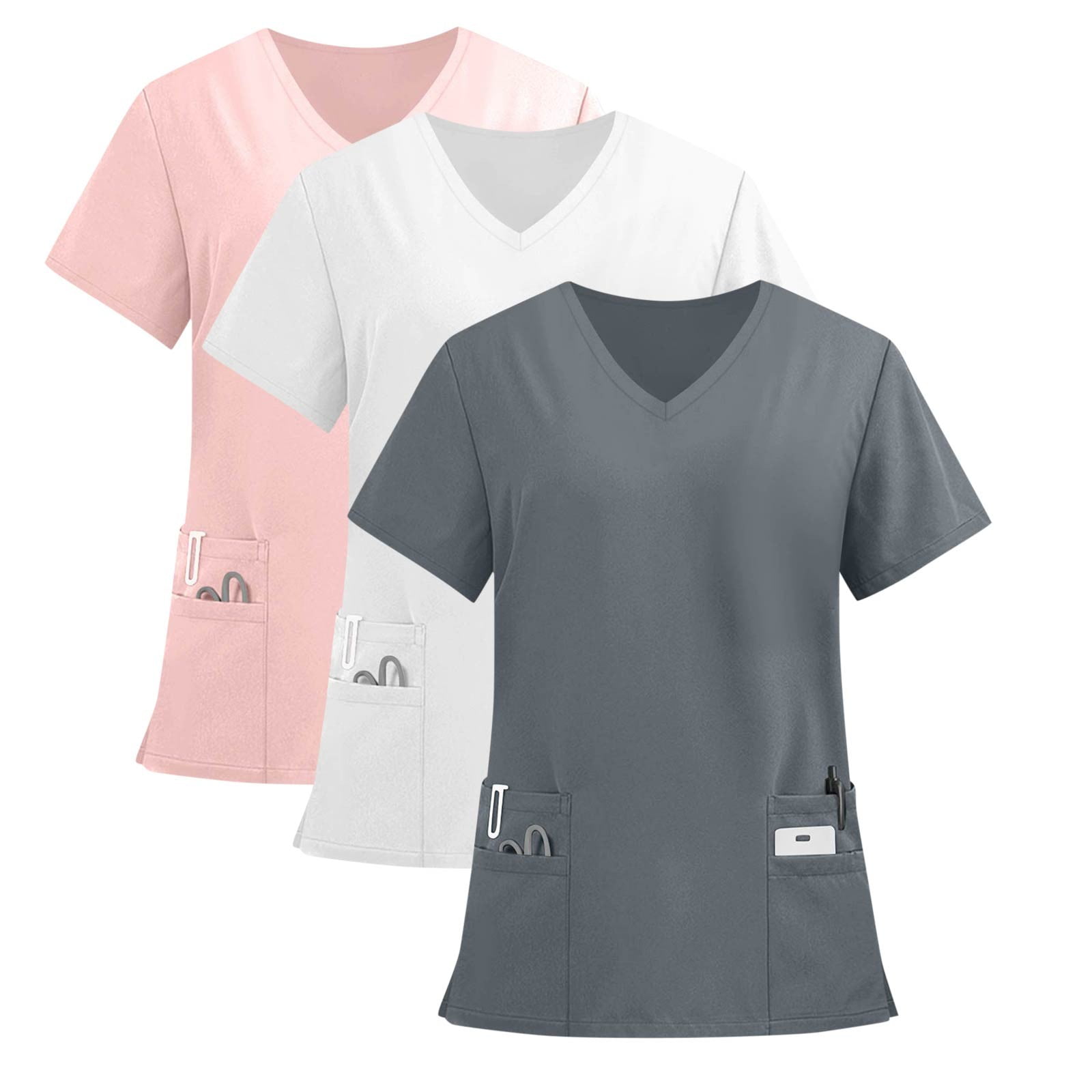 Vitastitch Scrub Tops Women, Vitastitch Women's Scrubs 3-Pack V-Neck ...