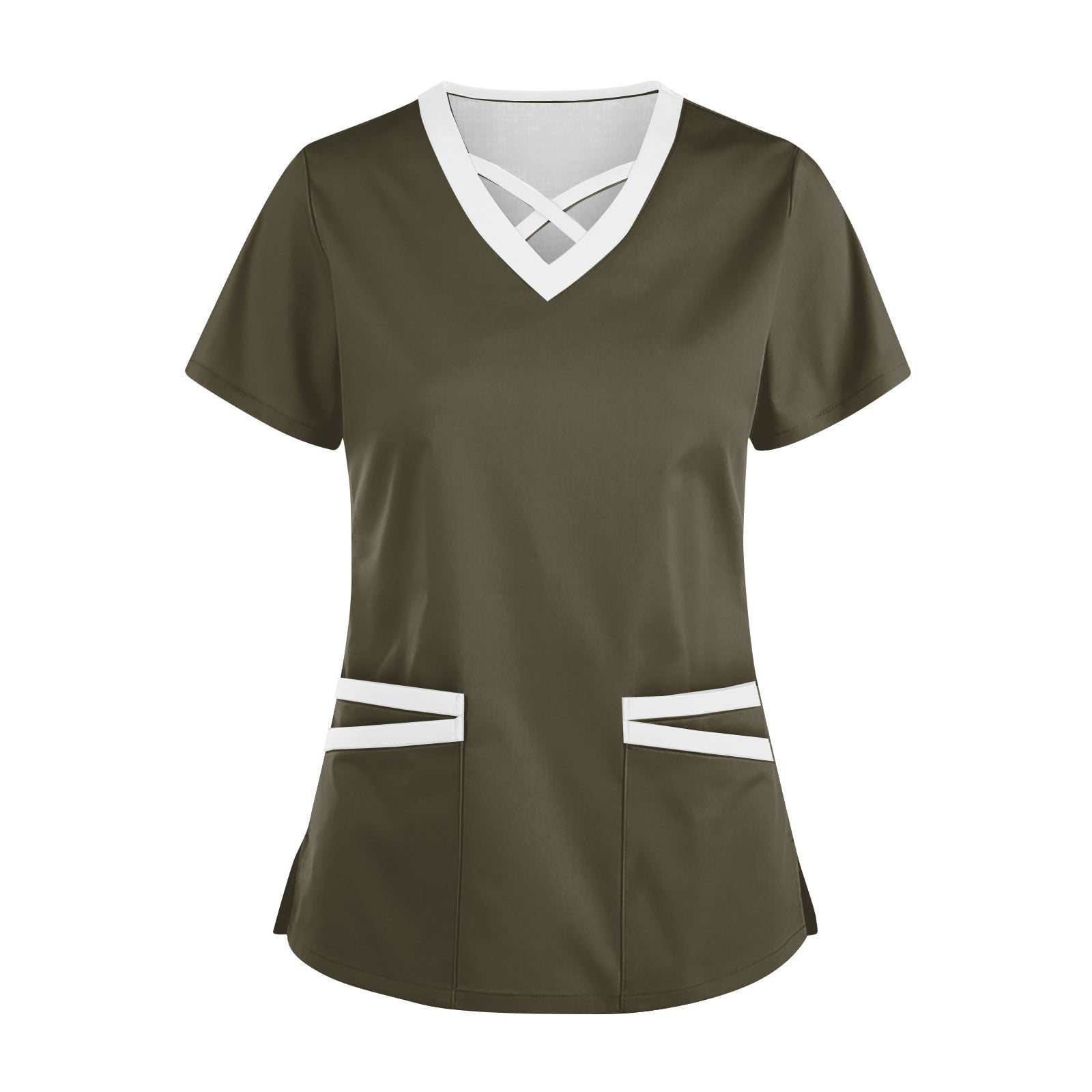 Vitastitch Scrub, Women's Nursing Uniform V-Neck Color Block Work Shirt ...
