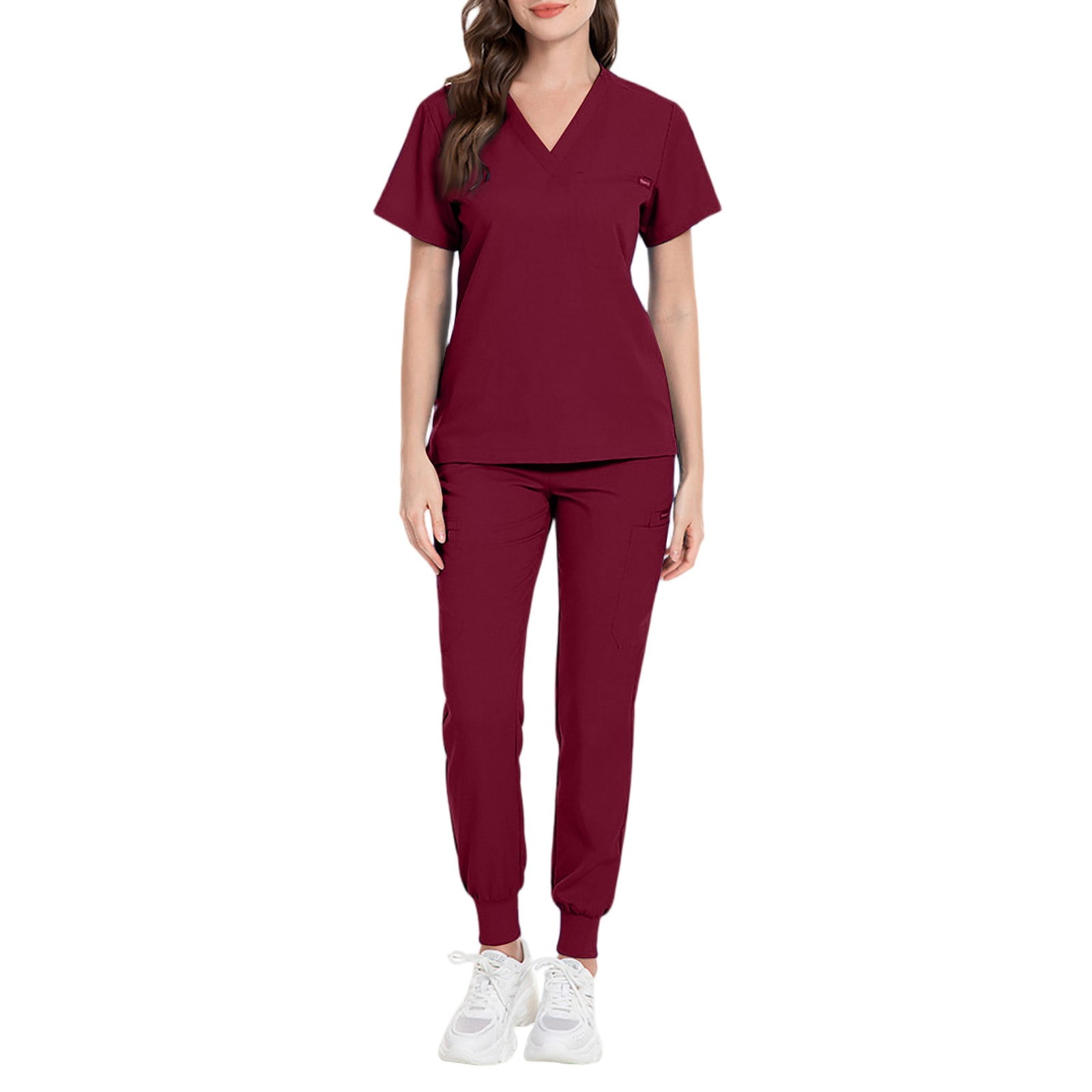 Vitastitch Scrubs for Women: Short Sleeve V-Neck Pocket Top & Pants ...