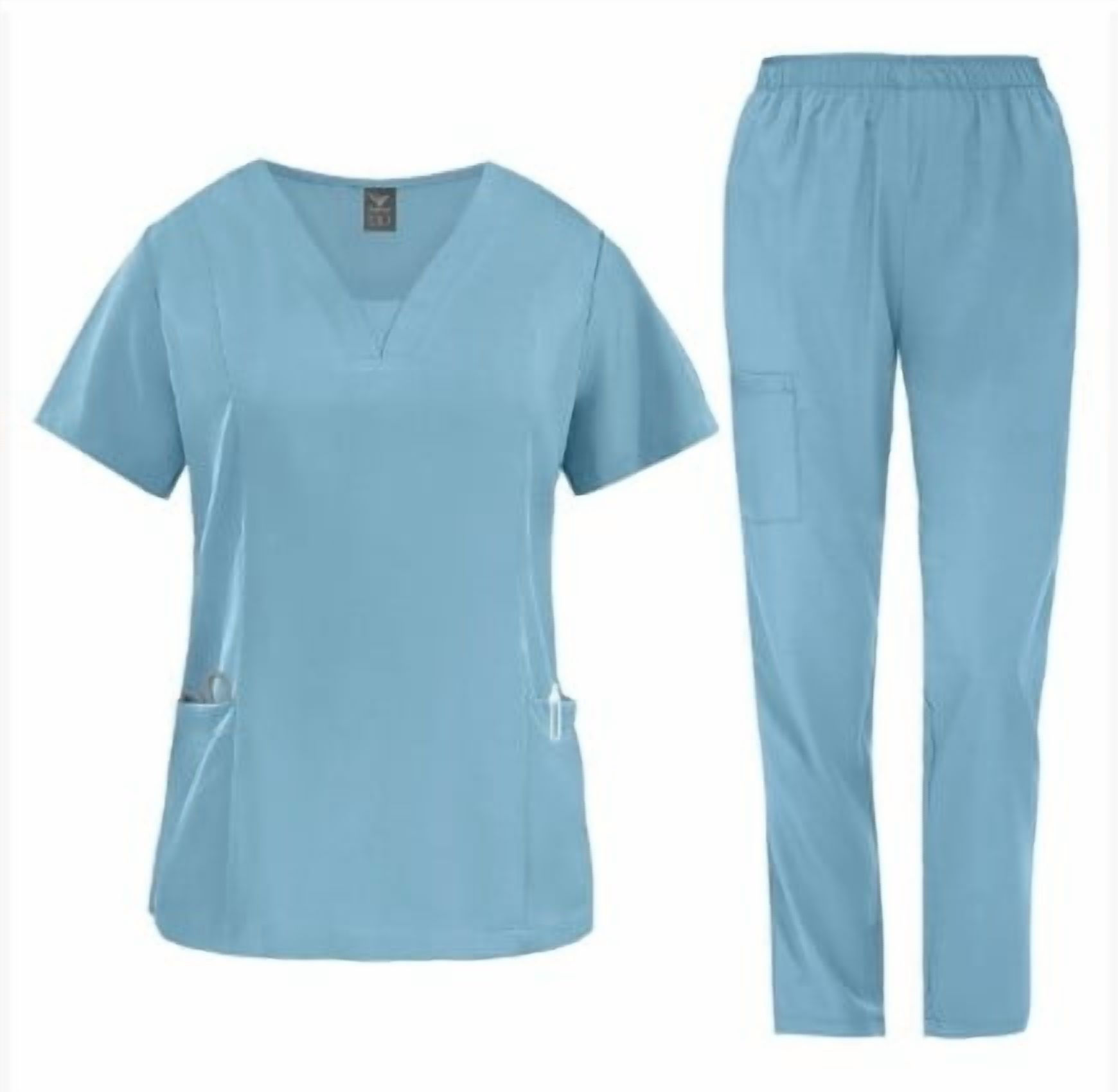 Vitastitch Scrubs, Women's Scrubs Set Short Sleeve V-Neck Pocket Top ...