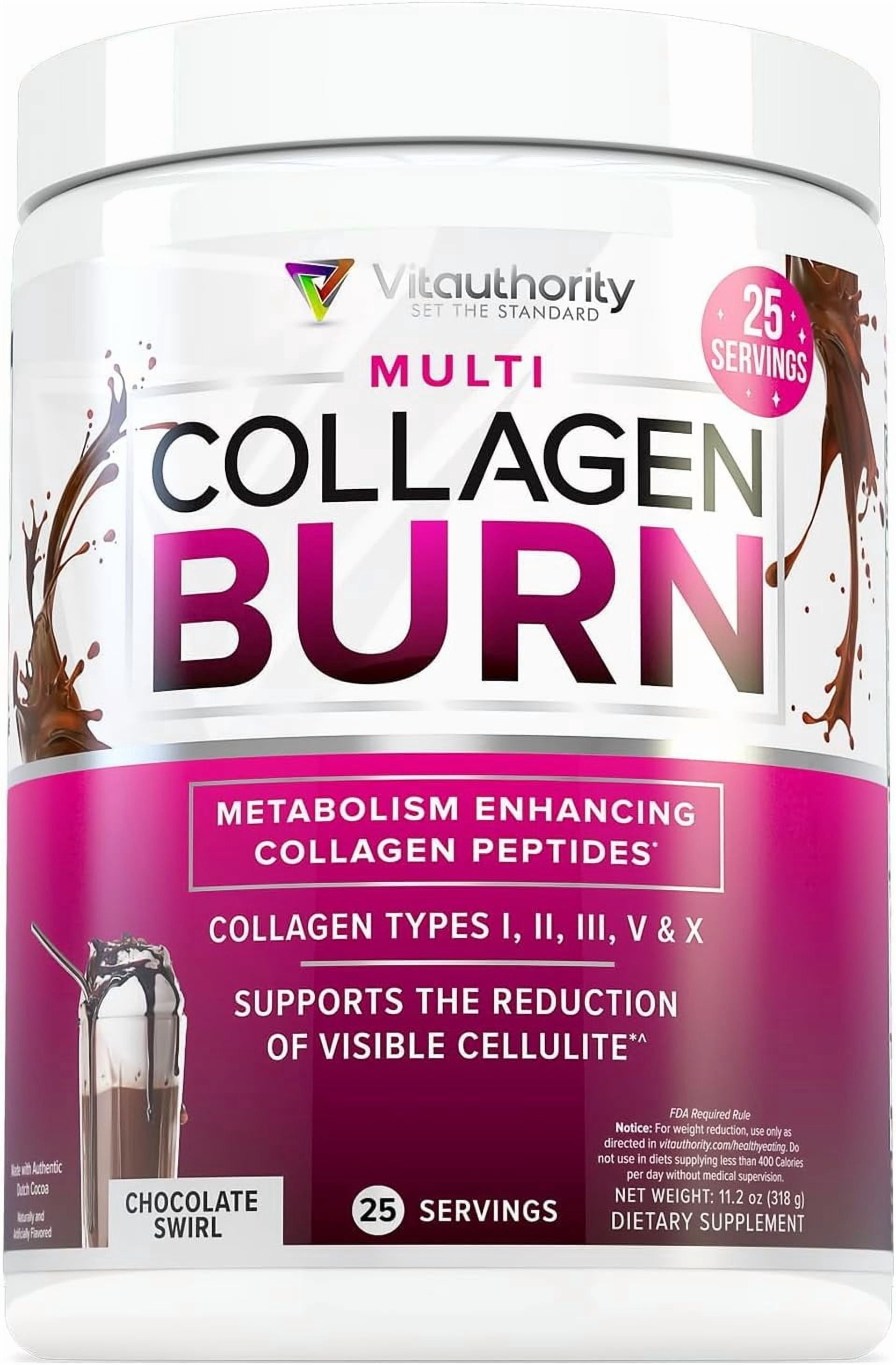 Vitauthority, Multi Collagen Burn, 25 Servings, Chocolate Swirl ...
