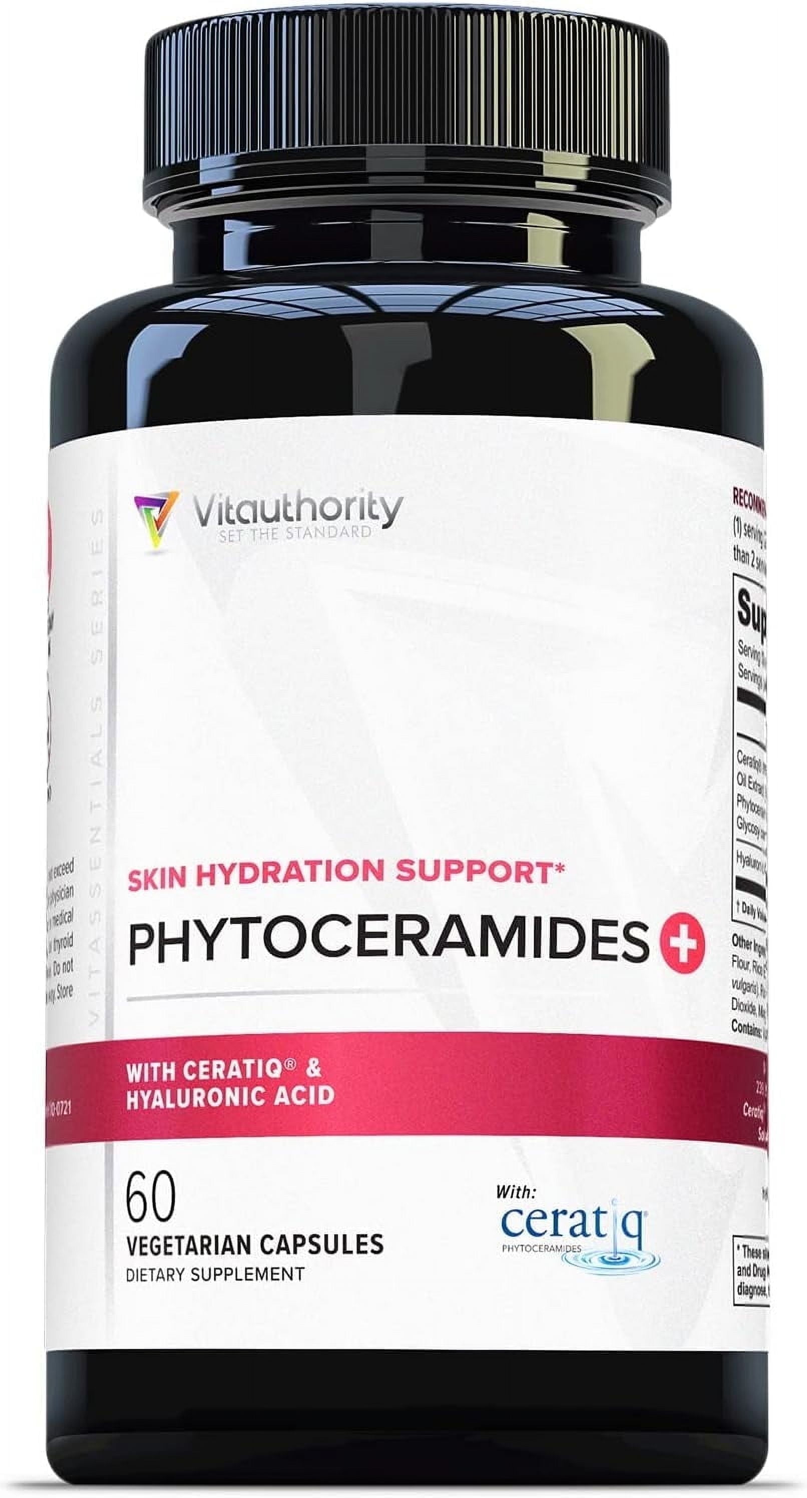 Vitauthority Phytoceramides Supplement Ceratiq Ceramides with Hyaluronic Acid, 60 Capsules ...