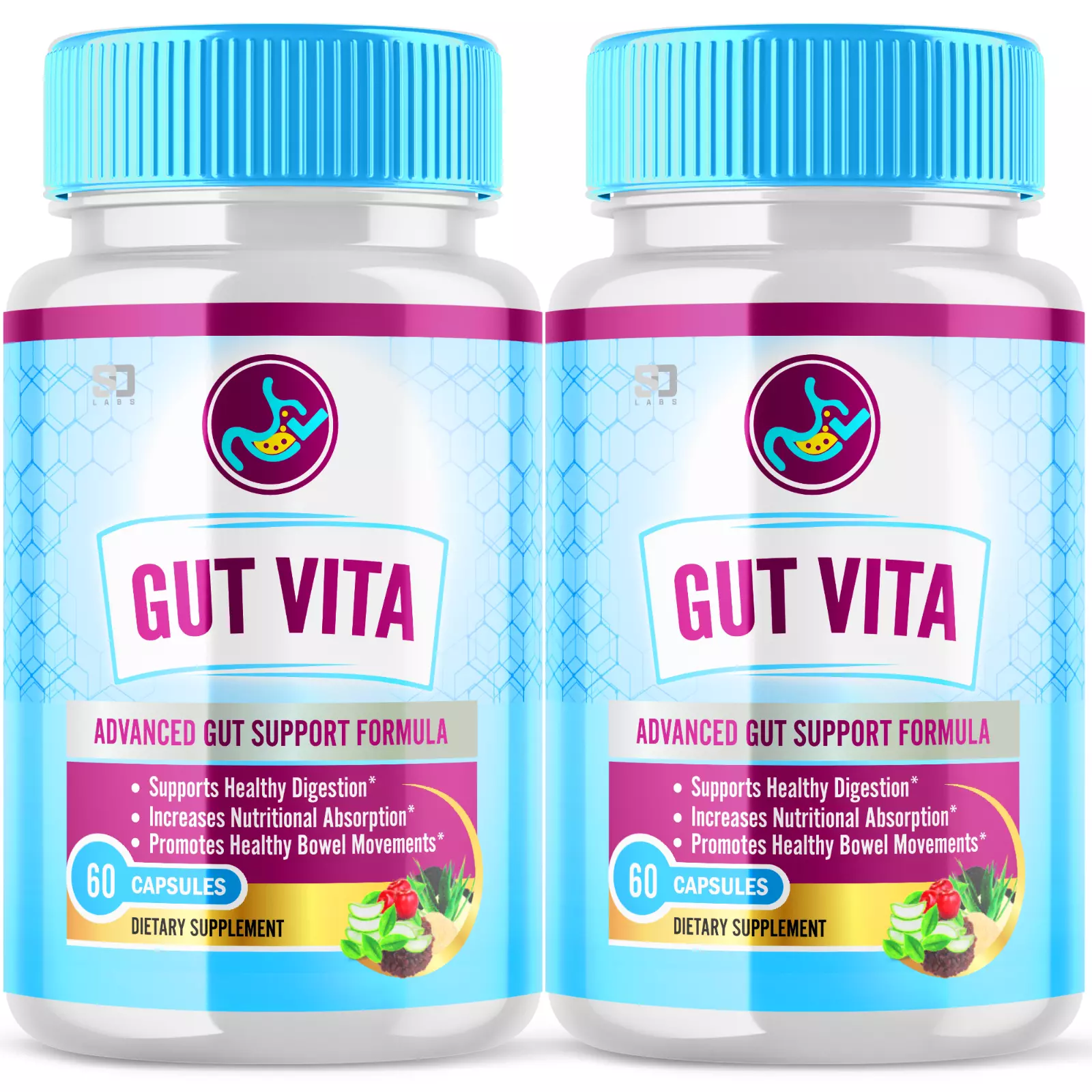 Vitazens (2 Pack) Gut Vita, Gut Vita Digestion & Gut Health Probiotic (120 Capsules ...