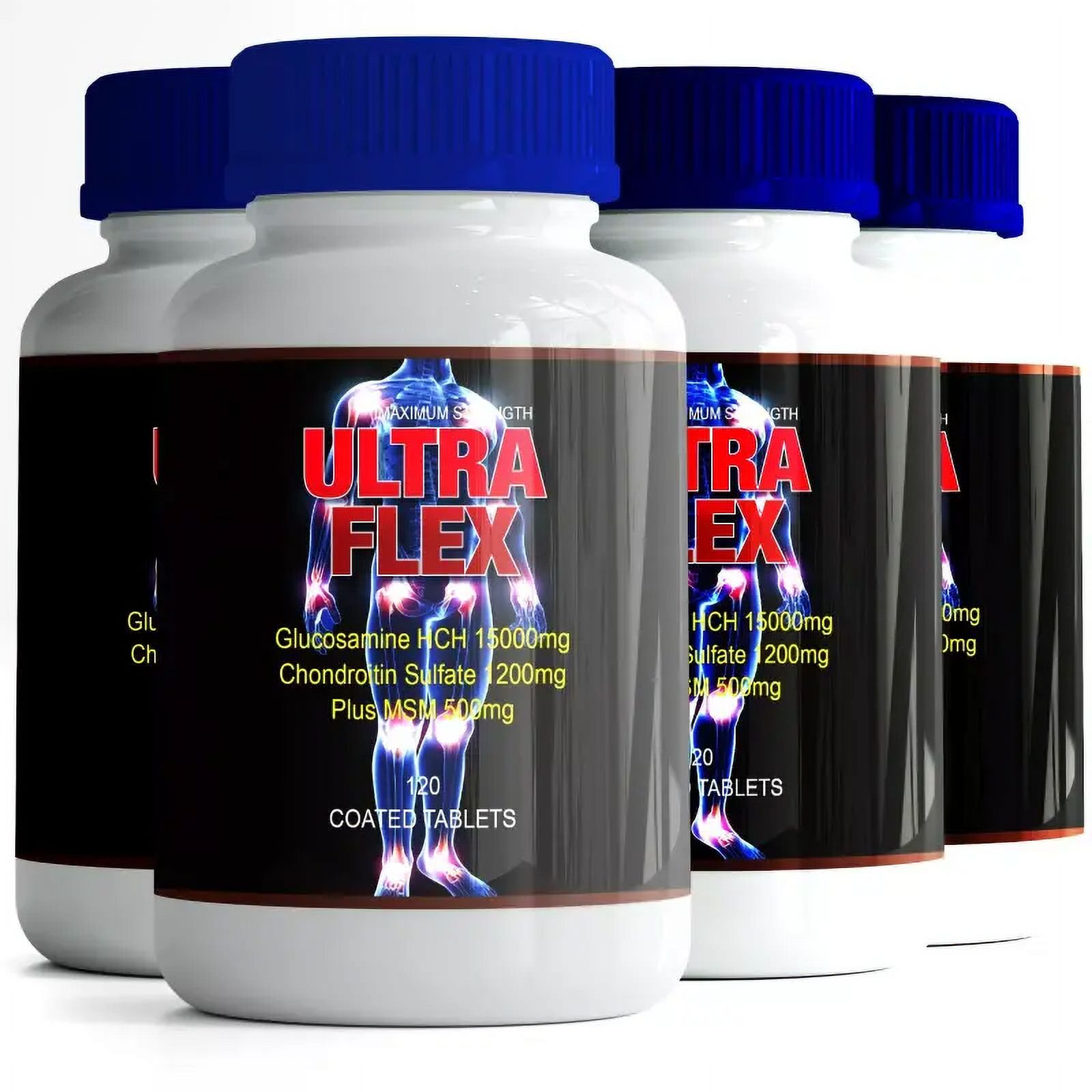 Vitazens 4 ULTRA FLEX Triple Strength Glucosamine 1500mg Chondroitin ...