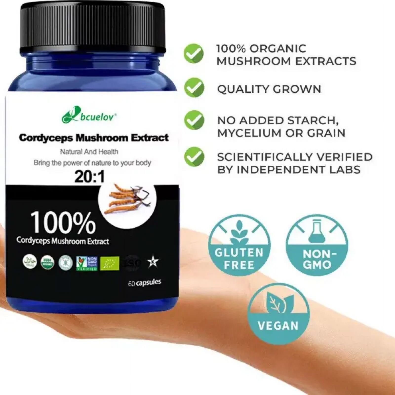 Vitazens Cordyceps Mushroom Extract - Enhance Energy - 60 Capsules ...