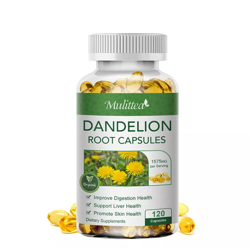 Vitazens Organic Dandelion Root Capsules 1575mg Cholesterol Antioxidant ...