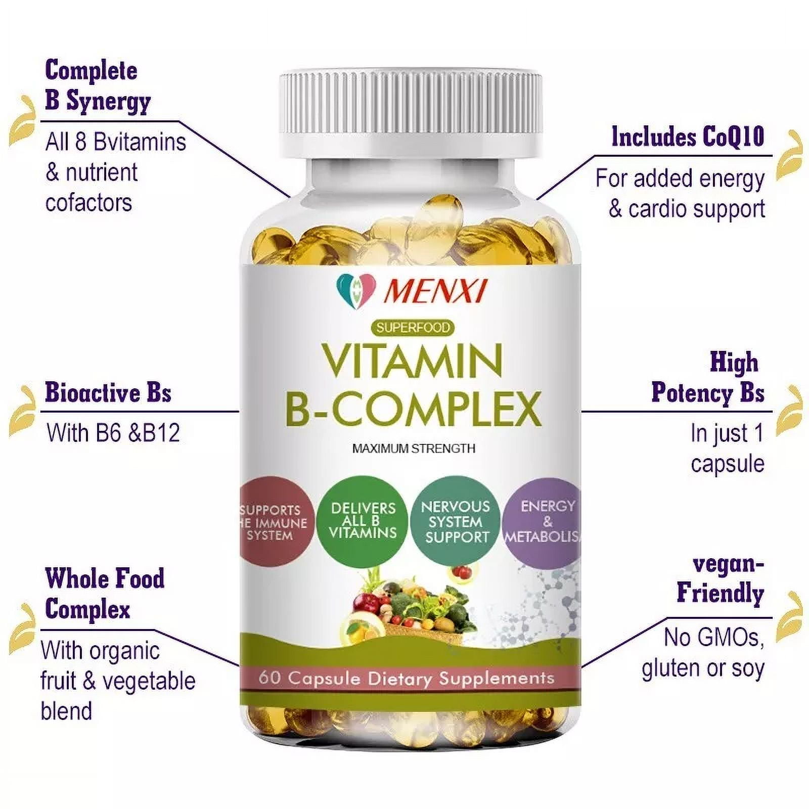 Vitazens Vitamin B Complex 3 x 60Capsules - Boost Metabolism, Brain ...