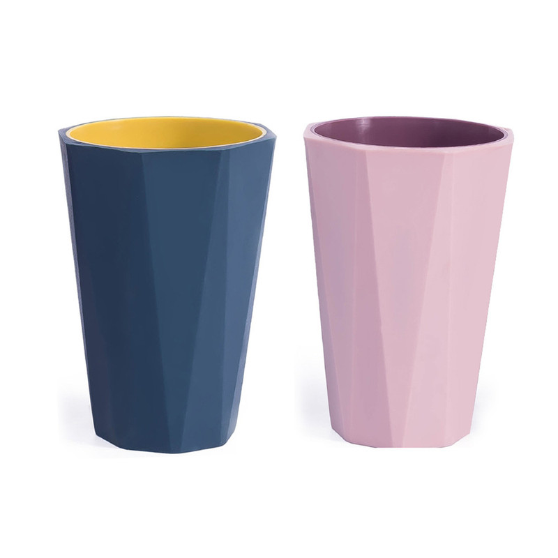 Vitbunana Diamond-Shaped Two-Color Toothbrush Cups 2 Pcs, Couple ...