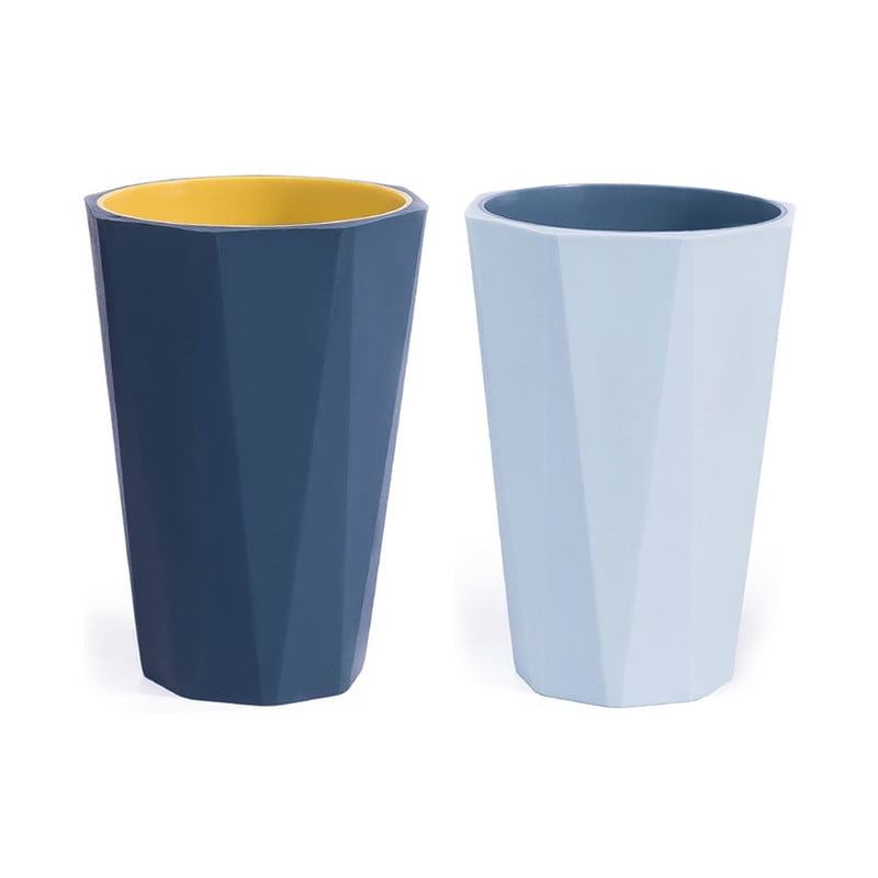 Vitbunana Diamond-Shaped Two-Color Toothbrush Cups 2 Pcs, Couple ...