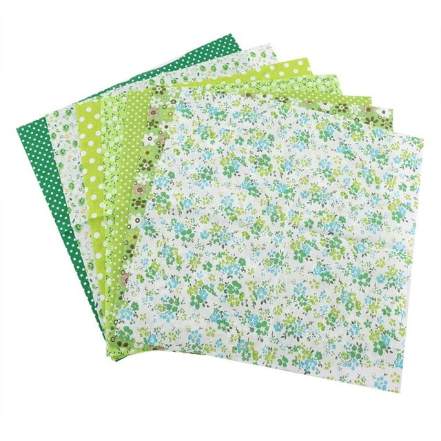 Vitdipy 7pcs Cotton Fabric Patchwork, Cotton Green Sewing Scrapbooking ...