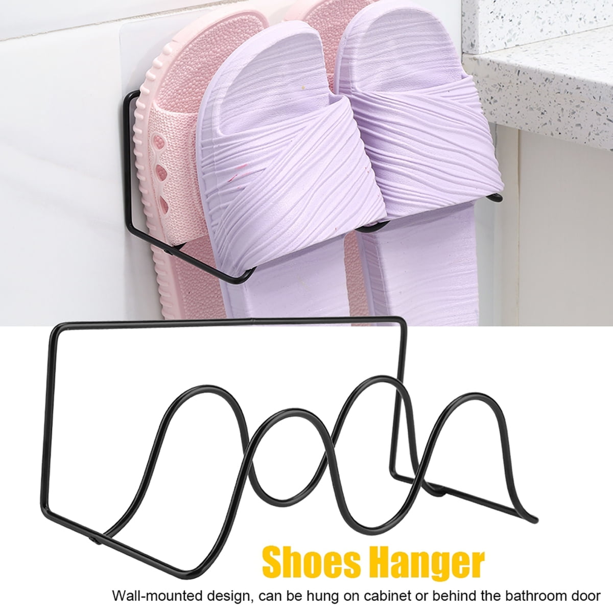 Vitdipy Double Layer Shoes Rack, Wall Mounted Metal Shoe Rack Organizer ...