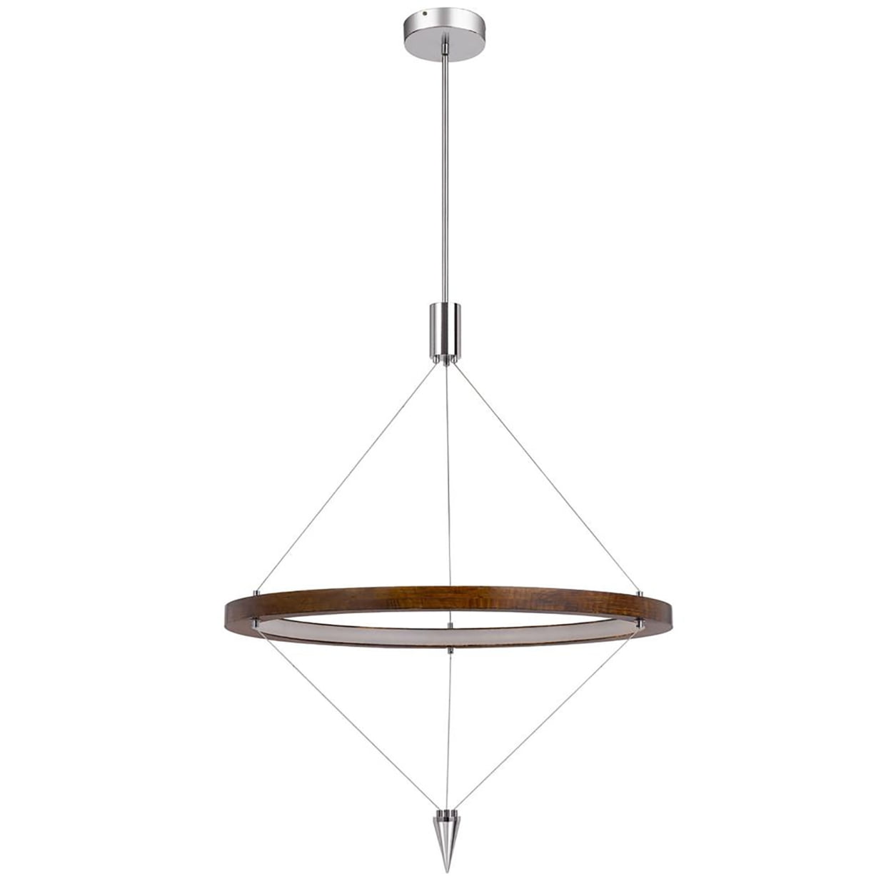 Viterbo Integrated Dimmable Led Pine Wood Pendant Fixture With ...