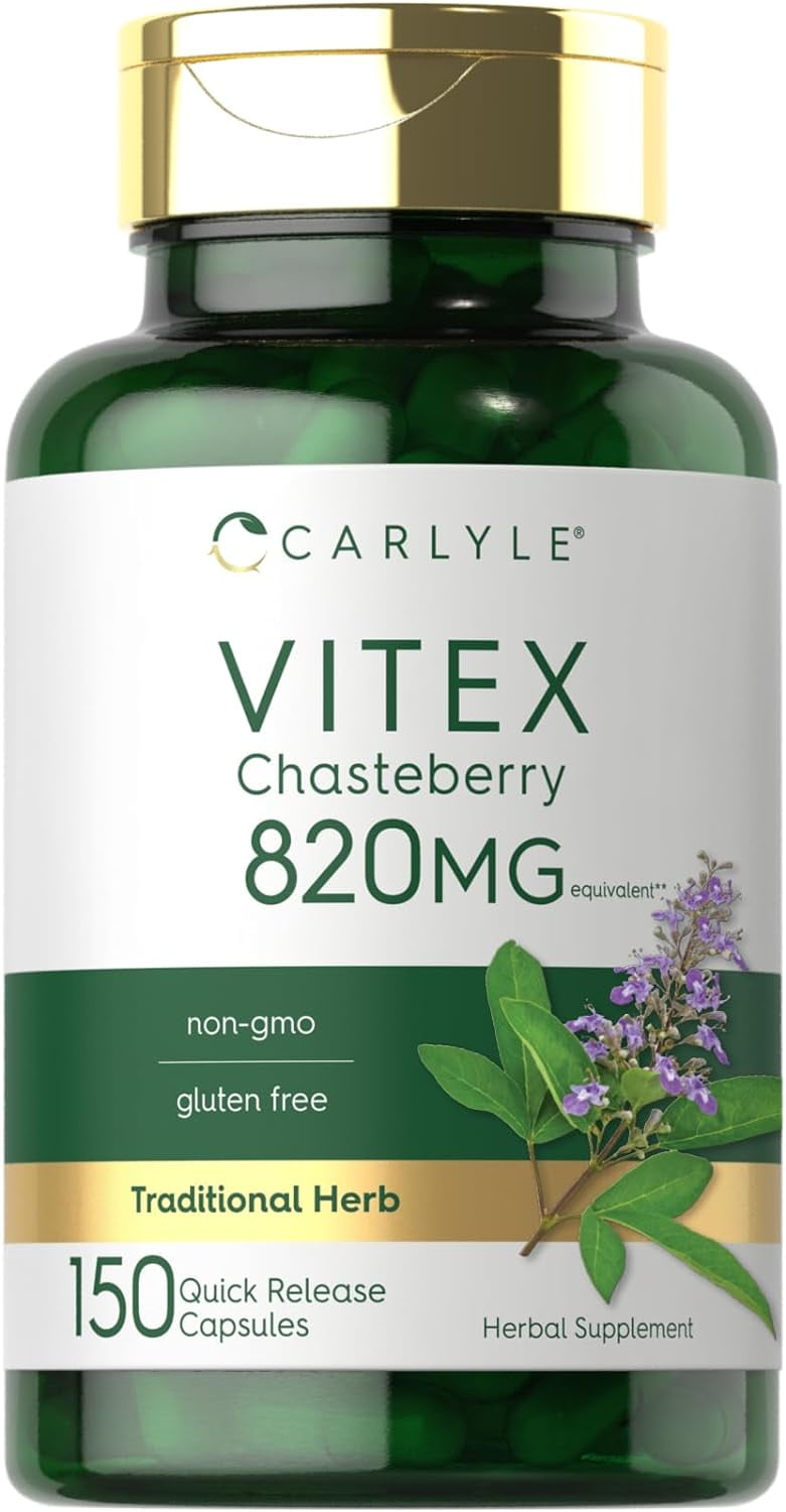 Vitex Chasteberry Supplement | 820mg | 150 Capsules | by Carlyle ...