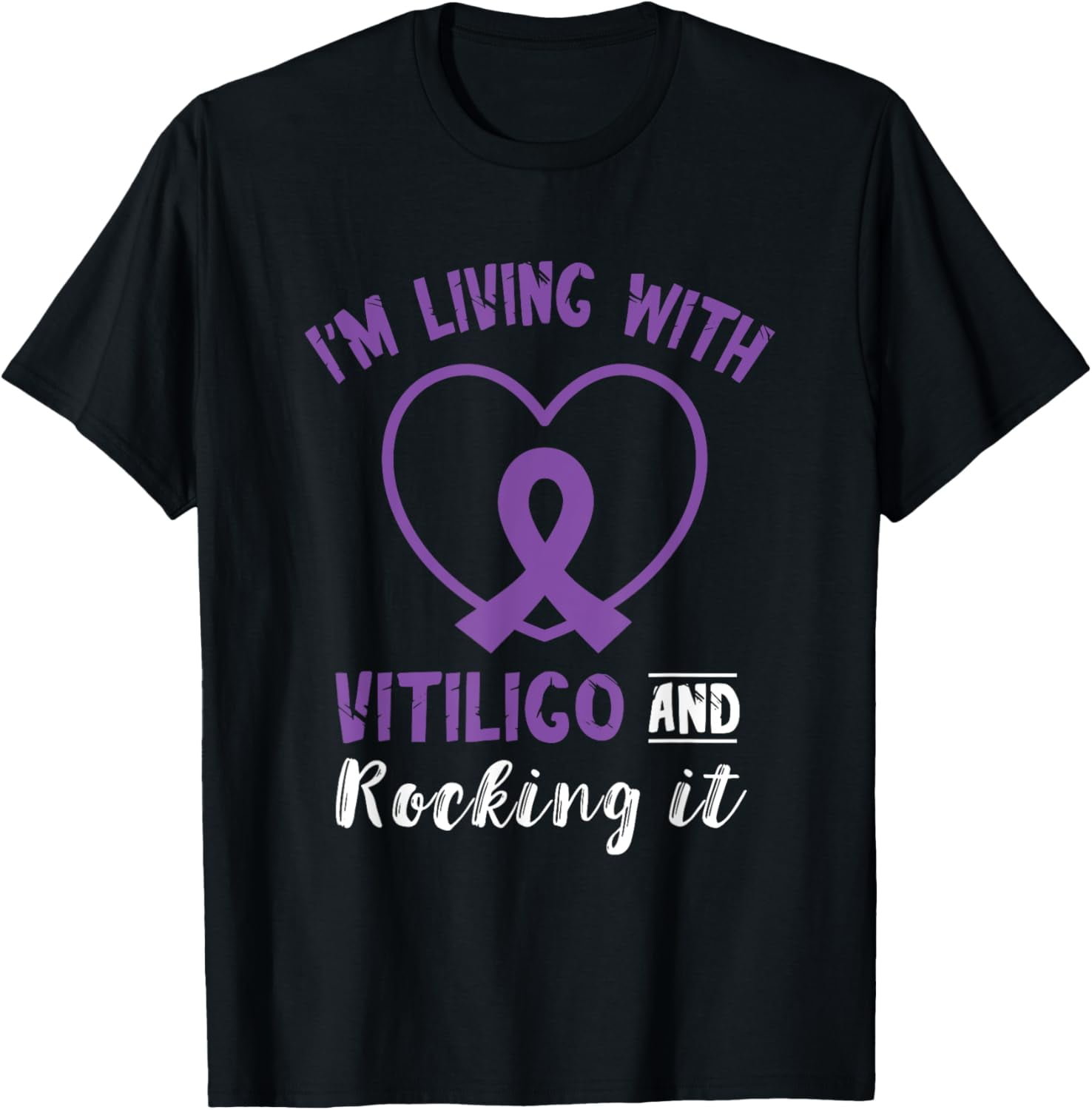 Vitiligo Awareness Living And Rocking Vitiligo Survivor T-Shirt100 ...