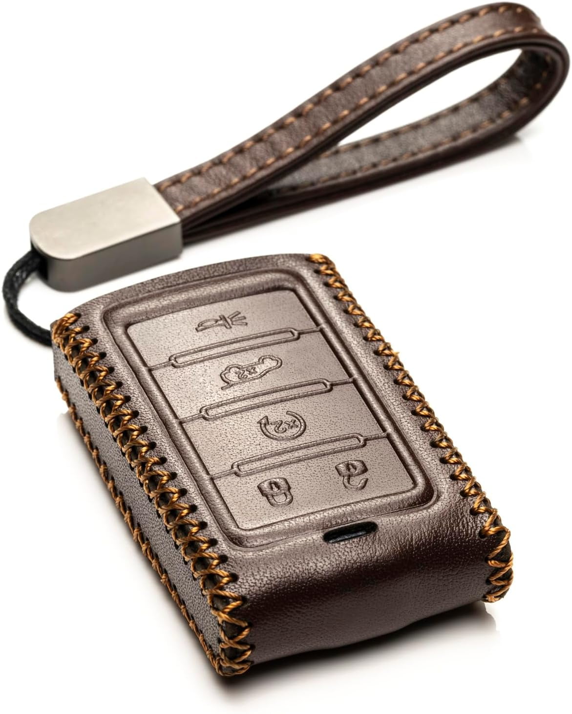 Vitodeco Genuine Leather Smart Key Fob Case Compatible with Jeep ...