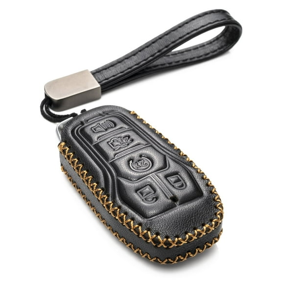 Rugged Leather Protective Cover Case for Ford Lincoln Key Fob Remote ...