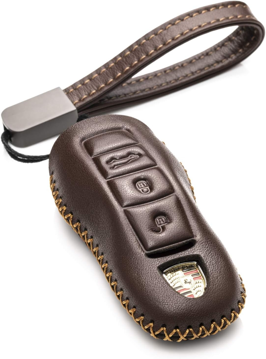 Vitodeco Genuine Leather Smart Key Fob Case with Leather Key Strap ...