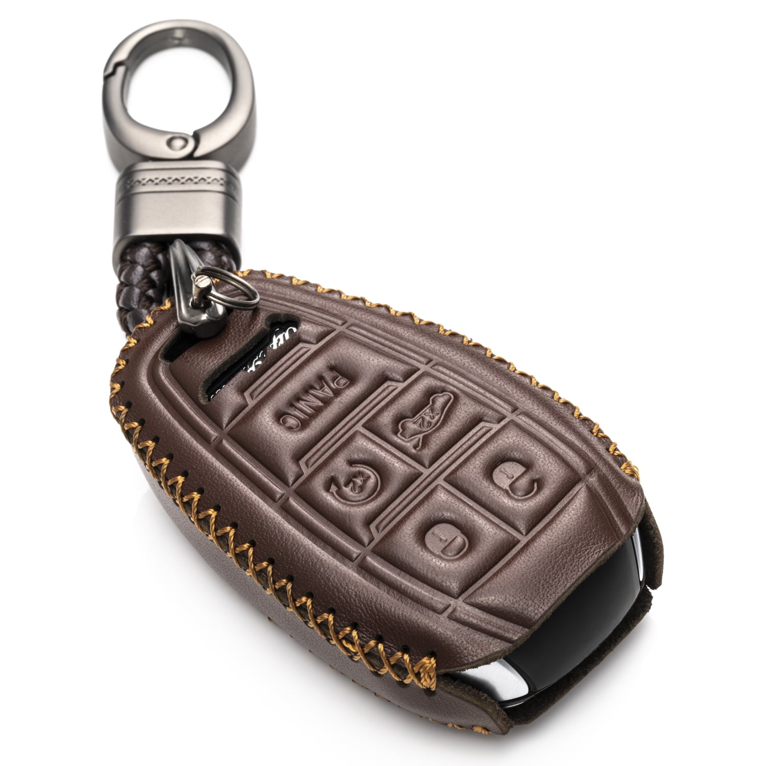 Vitodeco Genuine Leather Smart Key Fob Case Protector with Key Chain ...