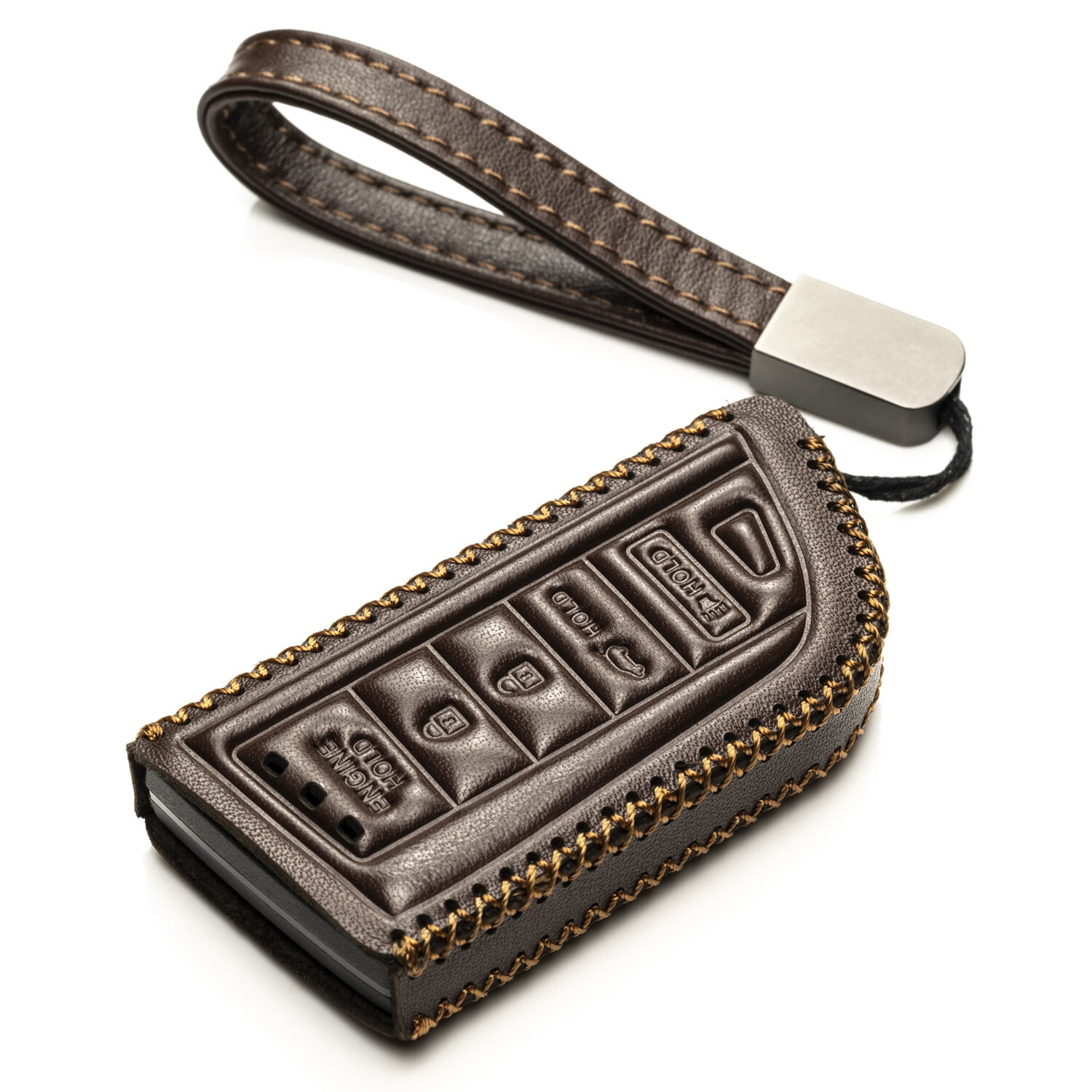 Vitodeco Genuine Leather Smart Key Fob Case with Leather Key Strap ...