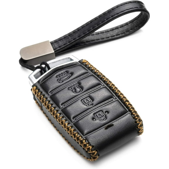 Vitodeco Genuine Leather Smart Key Fob Case with Leather Key Strap ...