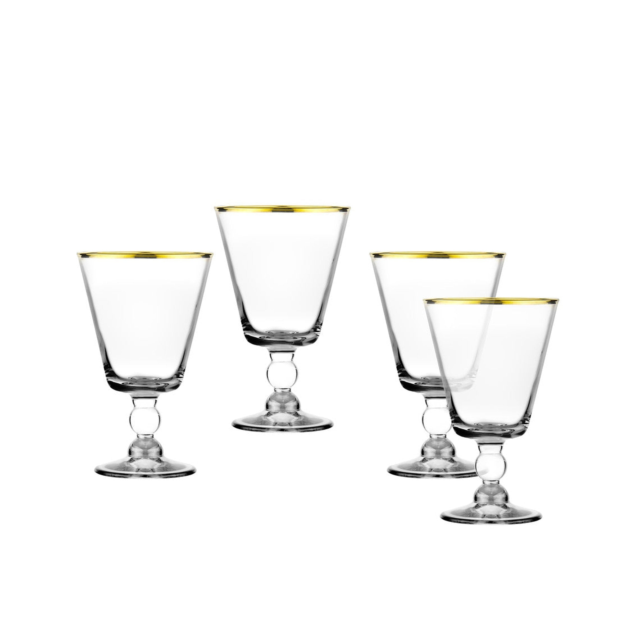 Vitolo Gold Rim Clear Goblet, Set of 4 - Walmart.com