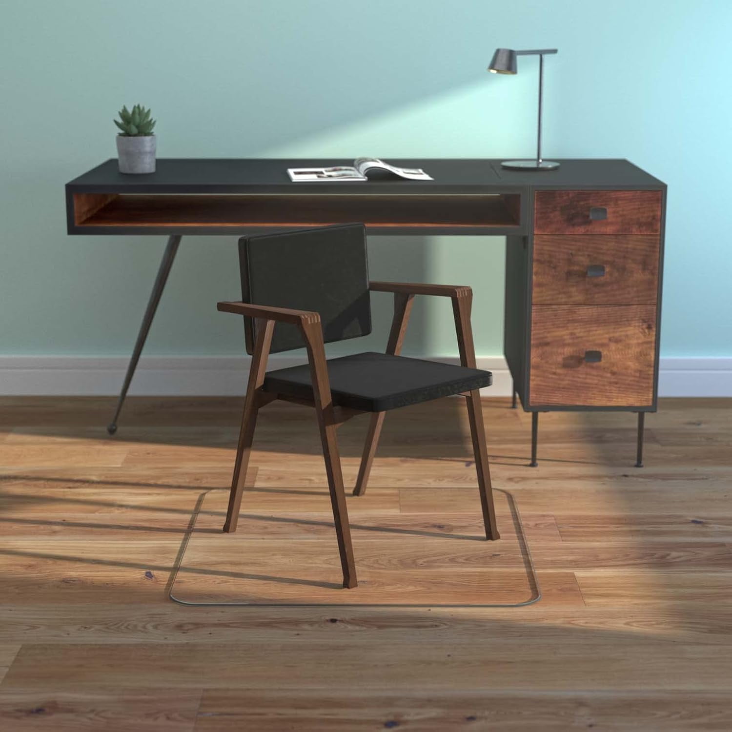 Vitrazza Glass Office Chair Mat – 36” x 36” Desk Mat with Ultra-Clear ...