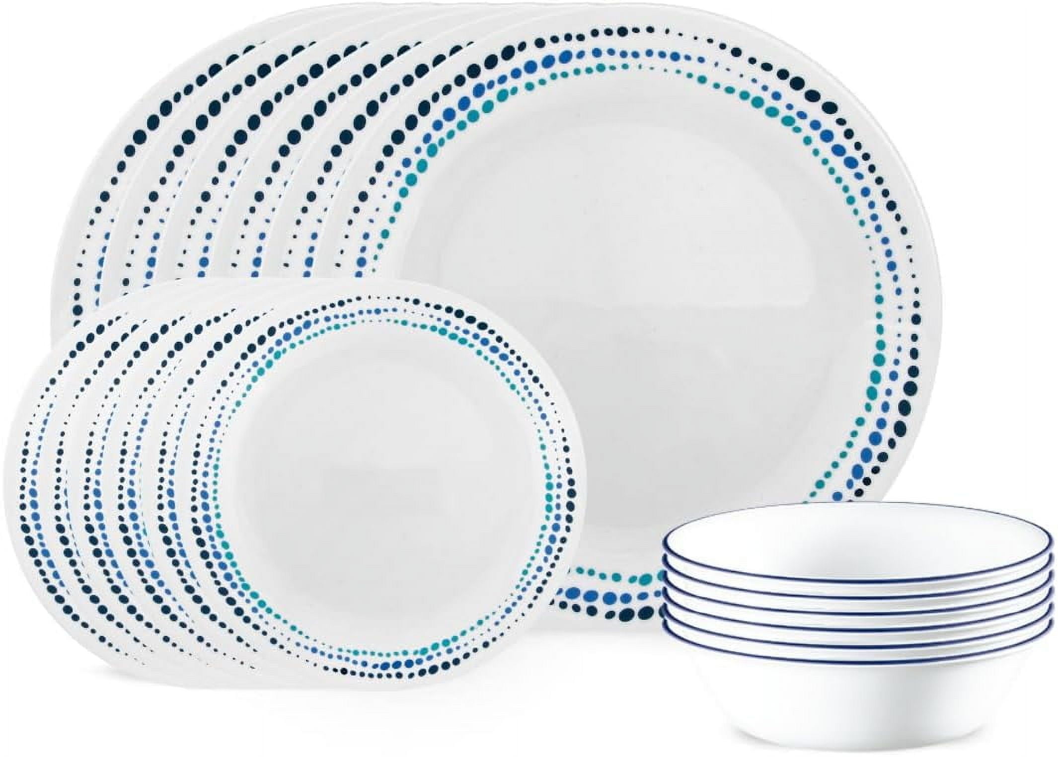 Vitrelle 18-Piece Service for 6 Dinnerware Set Triple Layer Glass and ...