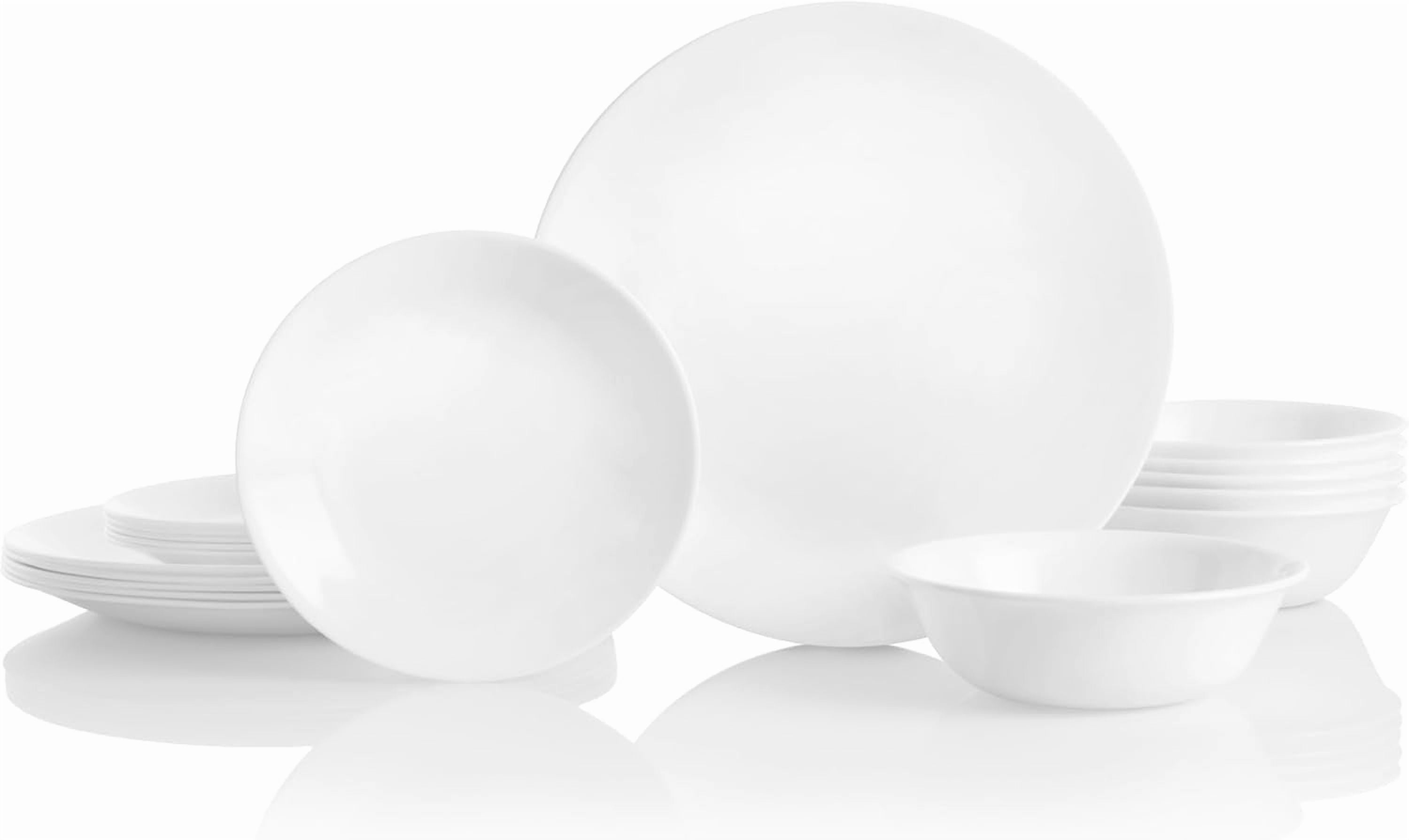 18-Piece Service for 6 Dinnerware Set Triple Layer Glass and Chip ...