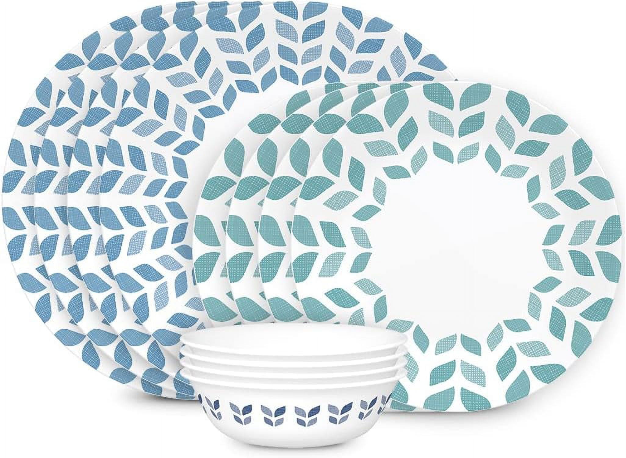 Vitrelle Glass Dinnerware Set, Chip & Crack Resistant Triple Layer ...