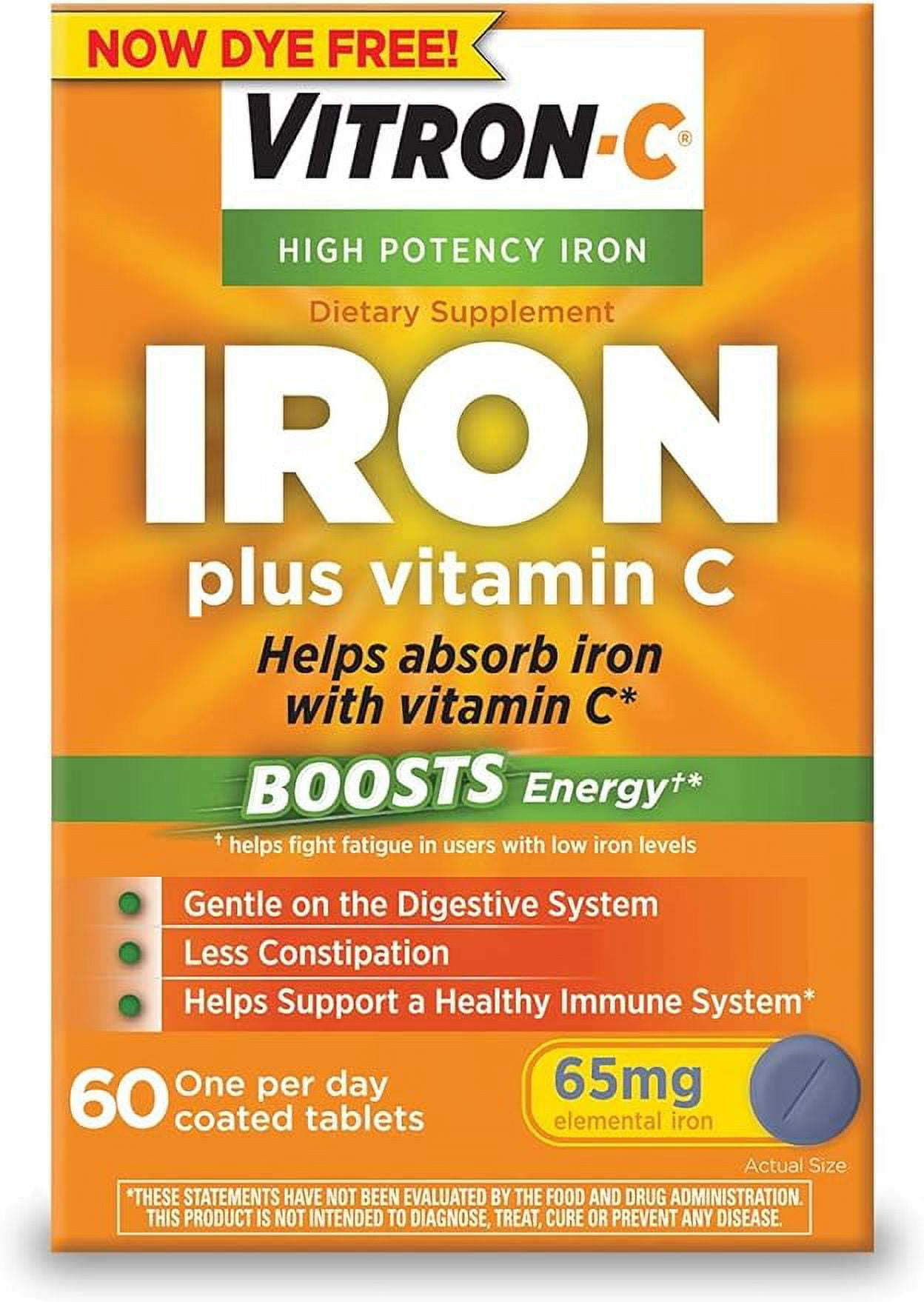 Vitron - C High Potency Iron Supplement Tablets - 60 Ta - Walmart.com