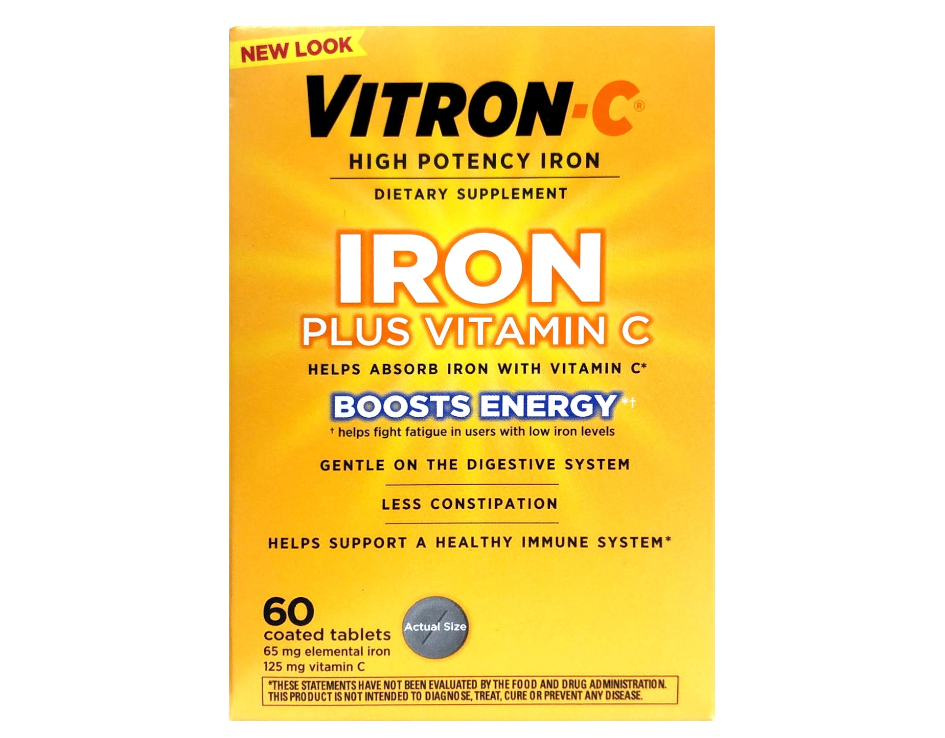 Vitron-C High Potency Iron Plus Vitamin C, Helps Absorb Iron, Gentle on ...